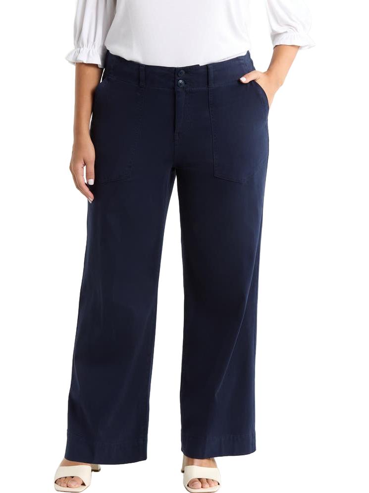 LIVERPOOL Patch Pocket Wide Leg Utility Trousers